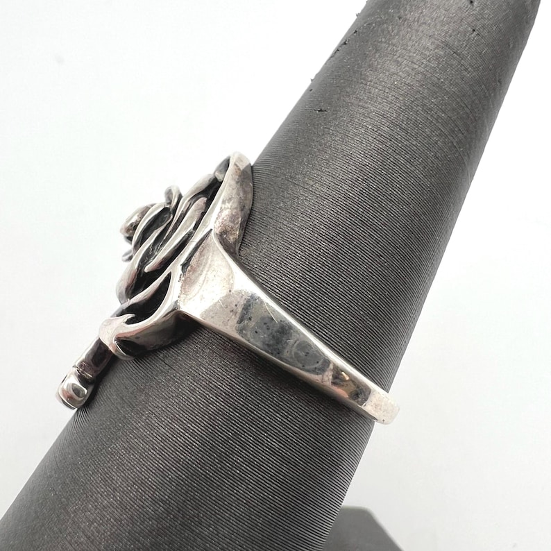 Vintage Sterling Silver Rose and Leaf Vine Ring Signed Avon, Size 8 - Etsy