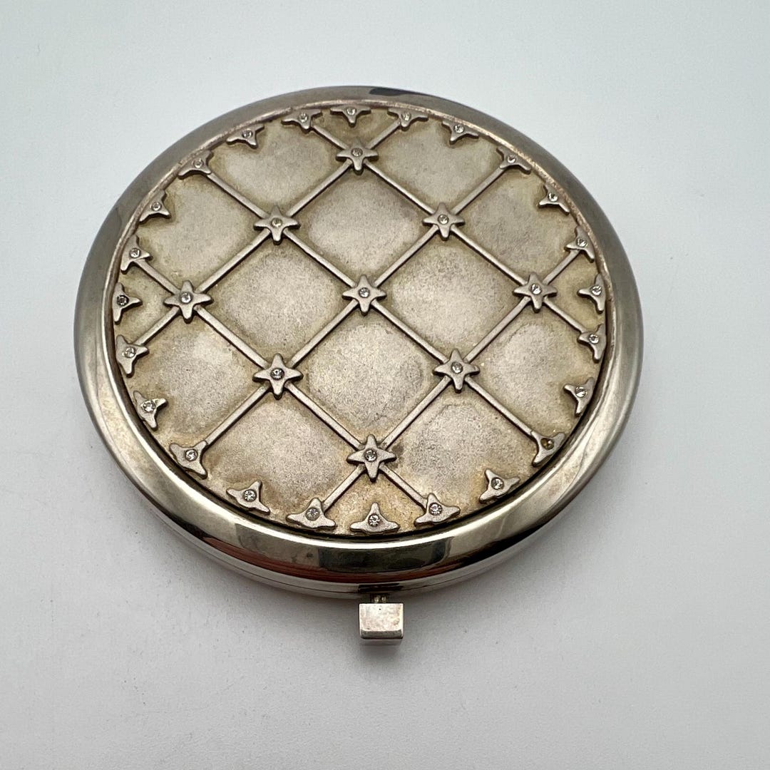 Vintage Quilted Rhinestone Double Mirror Compact, 1990s - Etsy