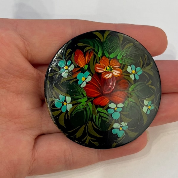 Hand Painted Brooch - Etsy