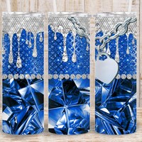 Blue and Gold Confetti Digital Paper, Foil Backgrounds (12x12 In) - Etsy