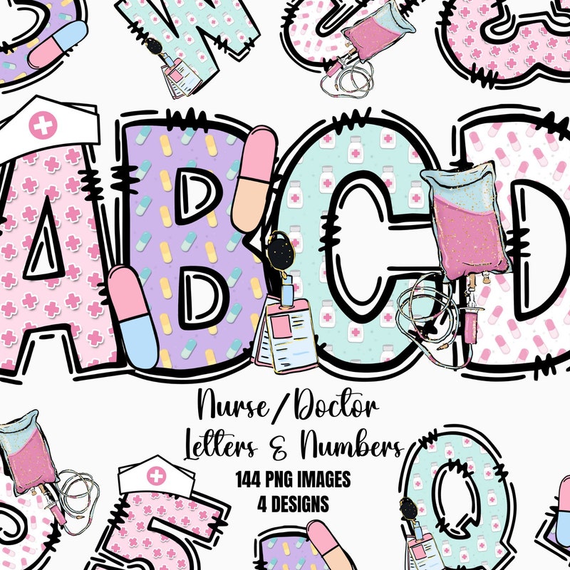 Nurse Stitched Letters - Etsy