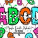 Digital Cute Monsters Alpha Doodle Alphabet Monster Clipart PNG Bundle ...