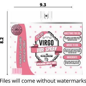 Virgo Vibe Spray Bottle 20oz Tumbler Wrap – PNG Sublimation (digital ...
