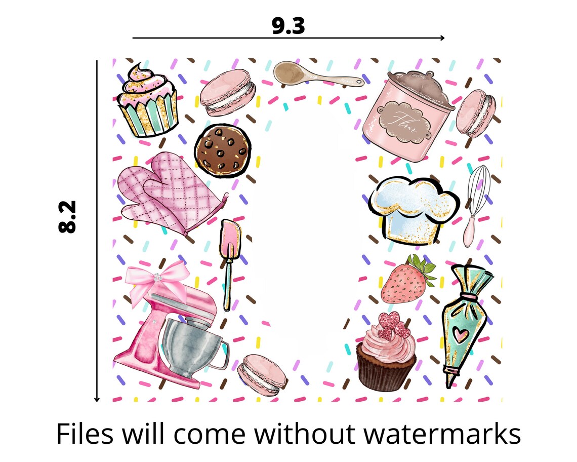 Digital Baking 20oz Tumbler Wrap - PNG Sublimation 300 Dpi - Cute ...