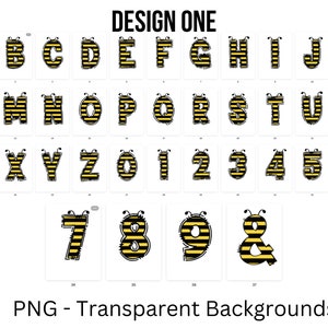 Digital Bee Spring Alpha Doodle Alphabet - Spring Clipart PNG Bundle ...