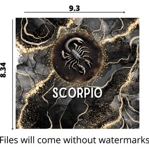 Digital Zodiac Scorpio 20oz Tumbler Wrap - PNG Sublimation 400 Dpi ...