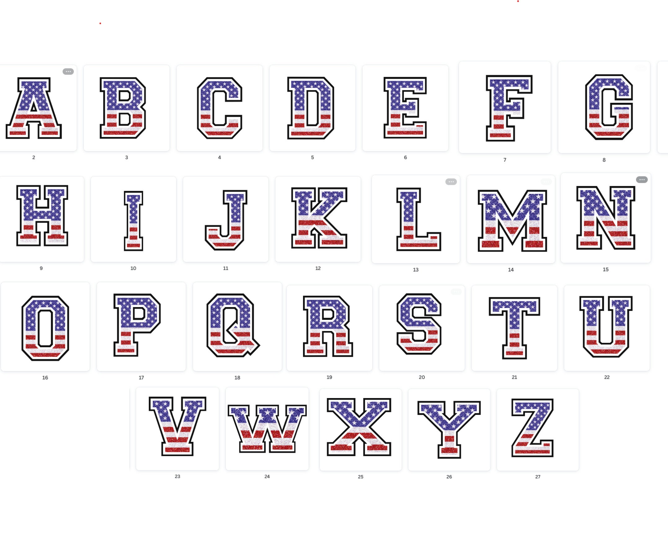 Digital Glitter USA American Flag Alpha Doodle Alphabet - 4th July PNG ...