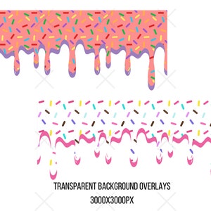 Digital Download Candy Sprinkles Drip Overlay PNG Bundle - Dripping ...