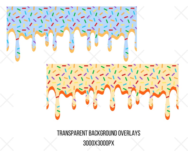 Digital Download Candy Sprinkles Drip Overlay PNG Bundle - Dripping ...