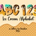 Digital Ice Cream Doodle Alphabet Letters and Numbers PNG Clipart ...