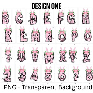 Digital Easter Alpha Doodle Alphabet - Easter Clipart PNG Bundle ...