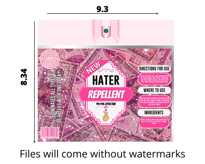 Hater Repellent Spray Bottle 20oz Tumbler Wrap - Pink Glitter (PNG ...