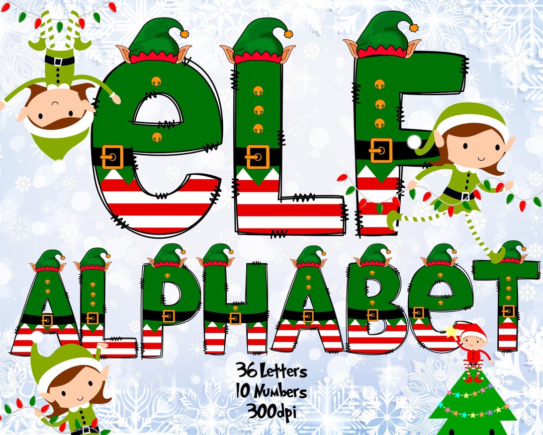 Digital Christmas Elf Alphabet PNG Clipart Bundle - 300dpi - Etsy
