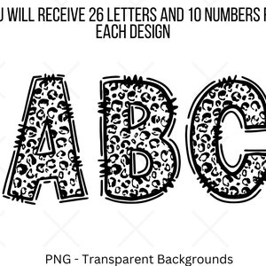 Digital Safari Animal Print Alpha Doodle Alphabet - PNG Bundle ...
