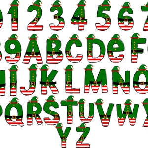 Digital Christmas Elf Alphabet PNG Clipart Bundle - 300dpi - Etsy