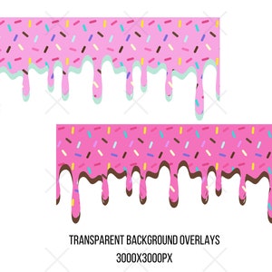 Digital Download Candy Sprinkles Drip Overlay PNG Bundle - Dripping ...