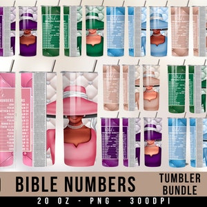 Digital Bible Numbers 20oz Tumbler Wrap Bundle - PNG Sublimation 300 ...