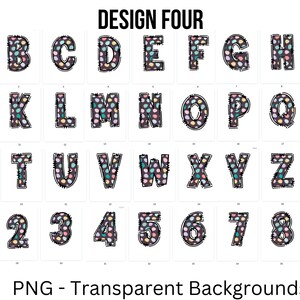 Digital Easter Alpha Doodle Alphabet - Easter Clipart PNG Bundle ...