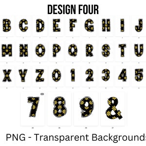 Digital Bee Spring Alpha Doodle Alphabet - Spring Clipart PNG Bundle ...