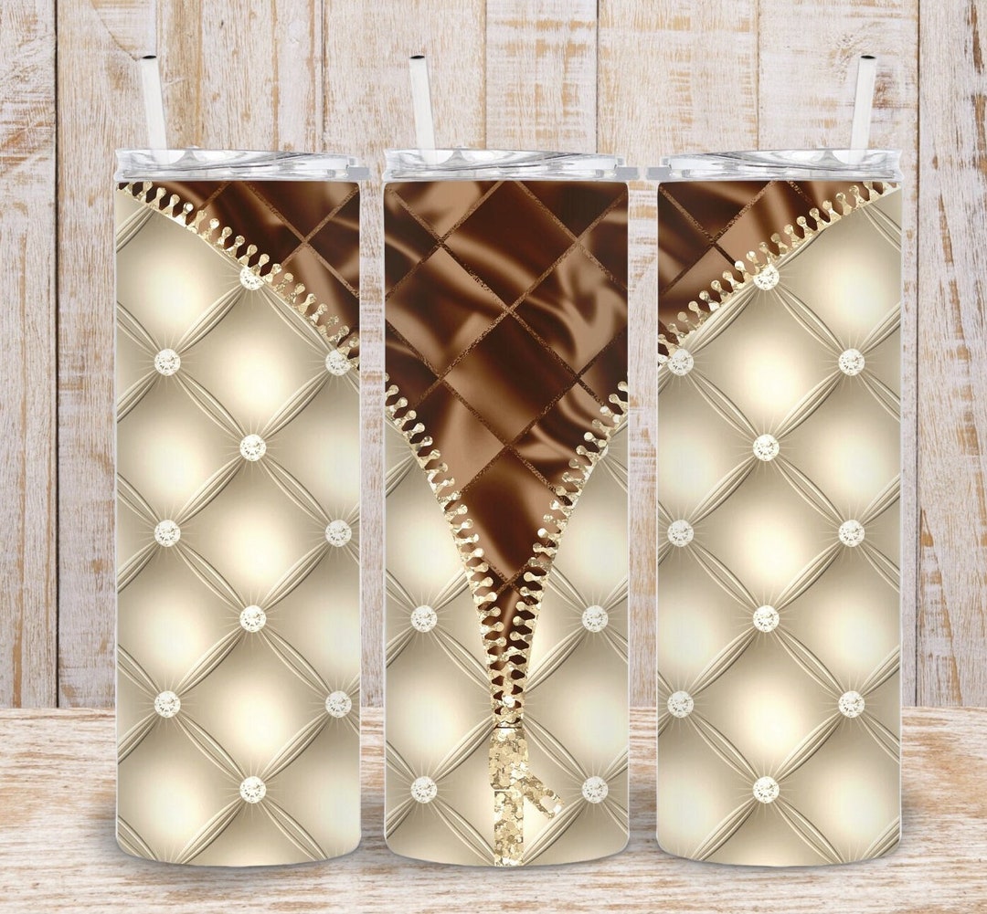 Digital Bronze Champagne Zipper 20oz Tumbler Wrap - PNG Sublimation ...
