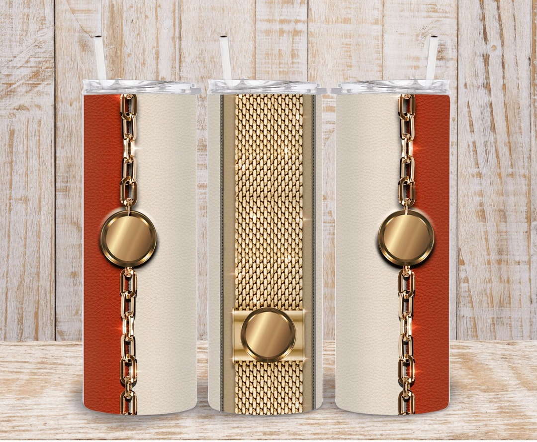 Digital Leather Look Chain 20oz Tumbler Wrap - PNG Sublimation Design ...