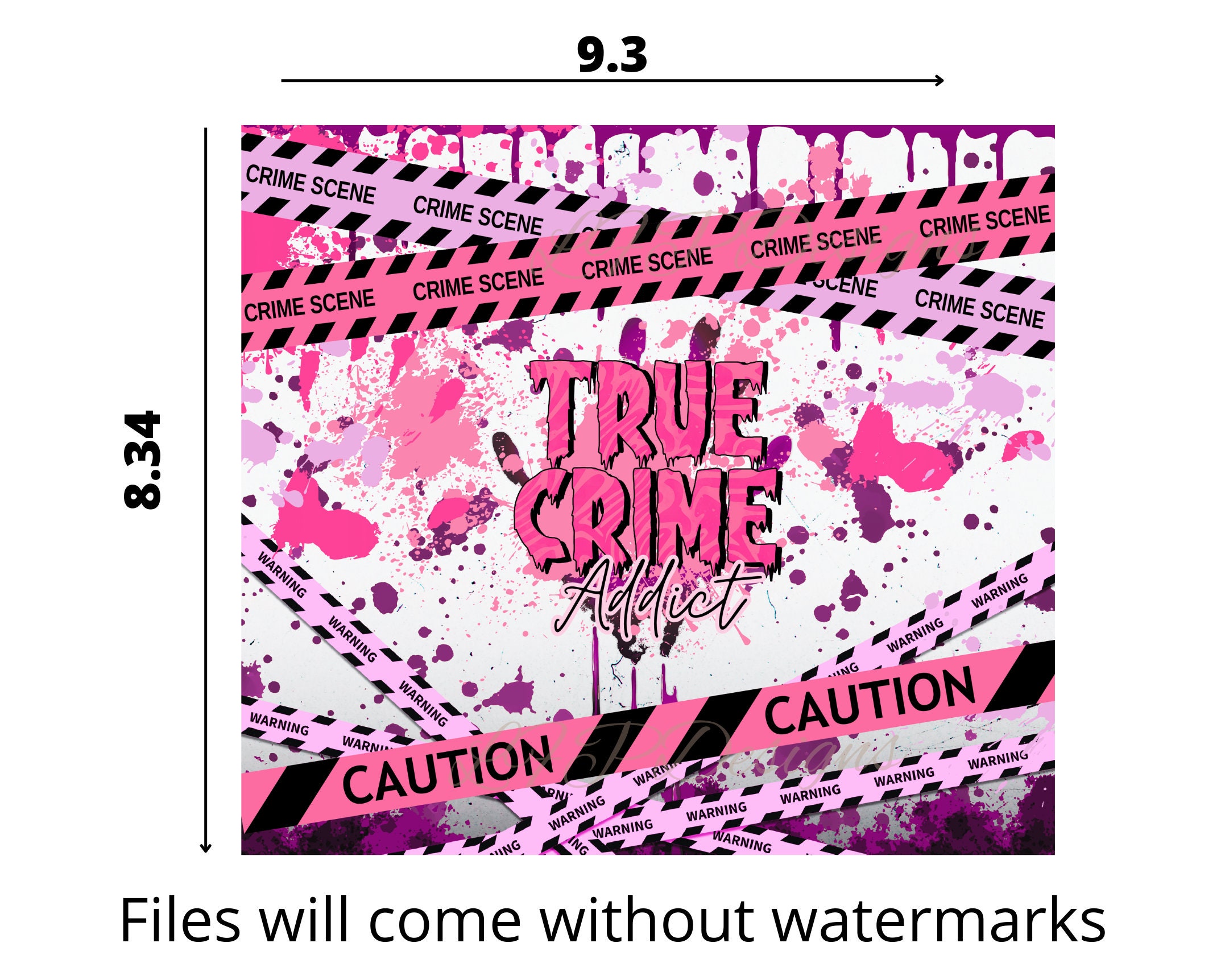 Digital True Crime Addict Pink 20oz Tumbler Wrap - PNG Sublimation 300 ...