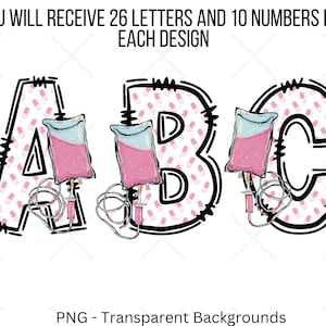 Digital Nurse Doctor Alpha Doodle Alphabet - Health Worker PNG Bundle ...