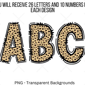 Digital Safari Animal Print Alpha Doodle Alphabet - PNG Bundle ...