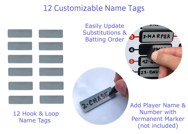 Jacer Line up Board Name Plates (12 Count) - Etsy