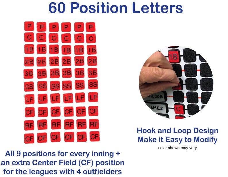 Coaches Line up Board for Baseball or Softball --- RED --- Includes 13 ...