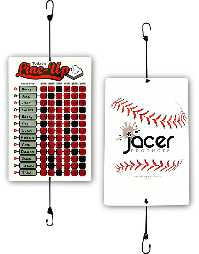 Coaches Line up Board for Baseball or Softball --- RED --- Includes 13 ...