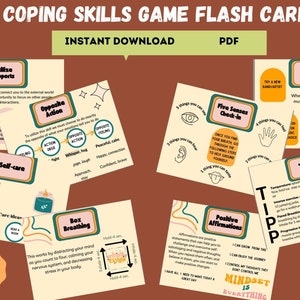 Coping Skills Cards, Mental Health Skills, CBT/DBT Skills, 20 Printable ...