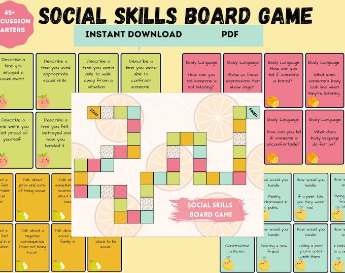 Coping Skills Board Game, Flash Cards, Mental Health (digital Download ...