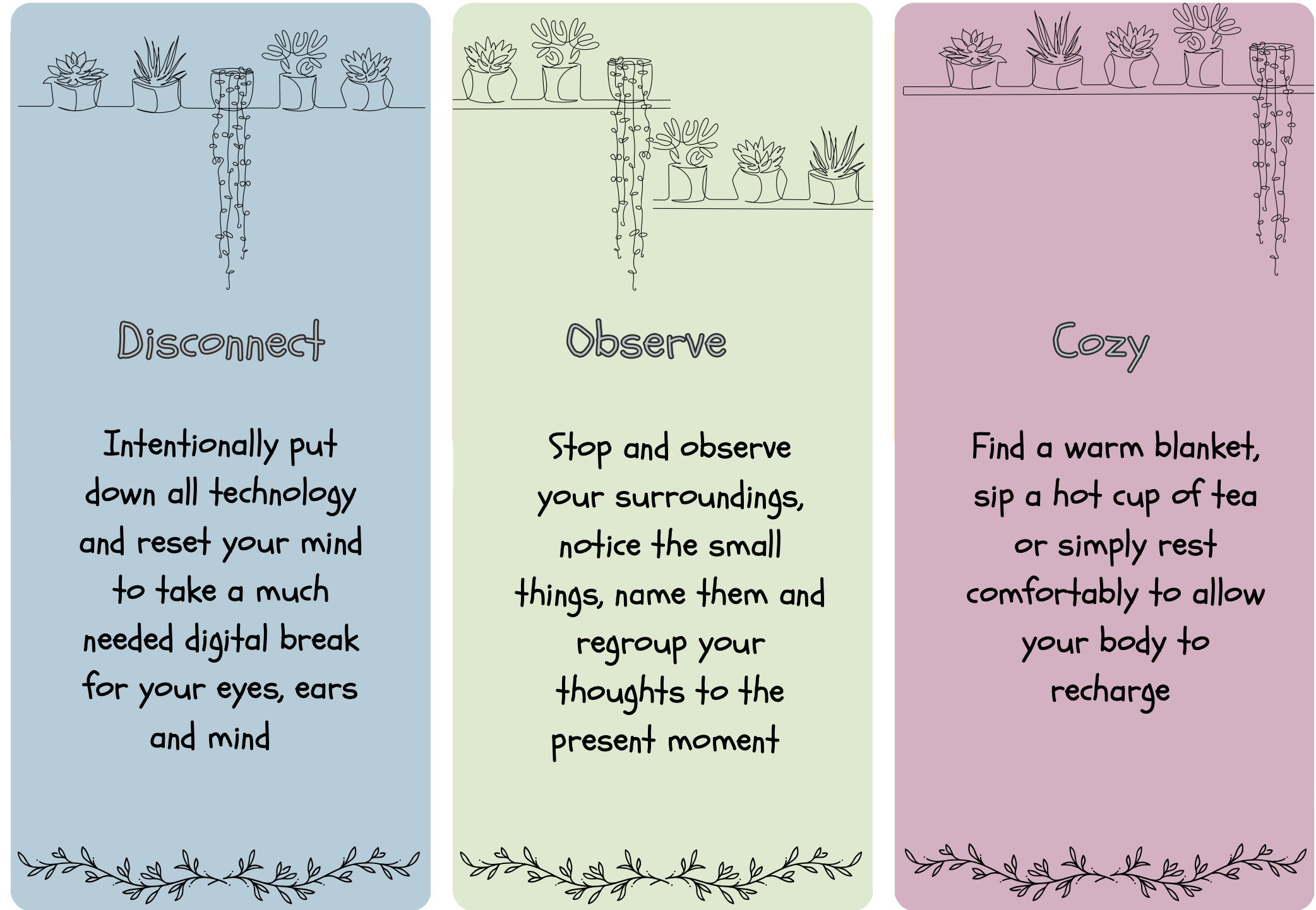 Calming Coping Skills Cards, Vertical, Anxiety, Depression, Mindfulness ...