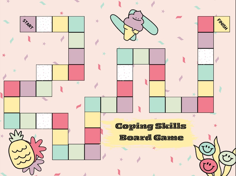 Learning Coping Skills Board Game, Mental Health Game, Coping Skills ...
