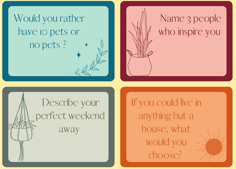 Ice Breaker Cards, 40 Printable Cards, Mental Health Tool, Anxiety ...