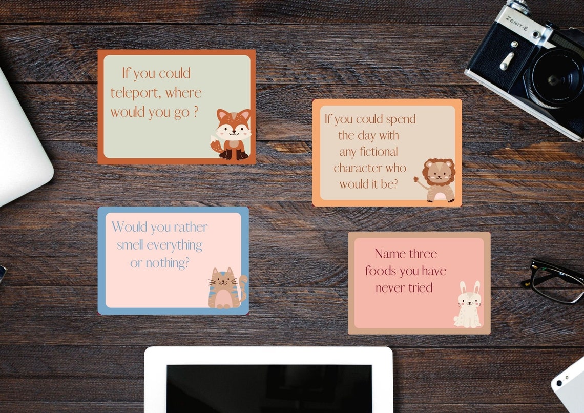 Ice Breaker Cards for Kids, 40 Printable Cards, Mental Health Tool ...
