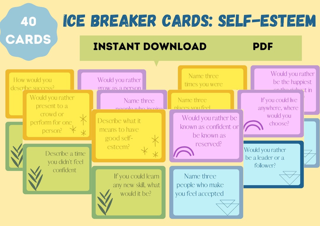 Ice Breaker Cards: Self-esteem, Social Skills, Mental Health, Therapy ...