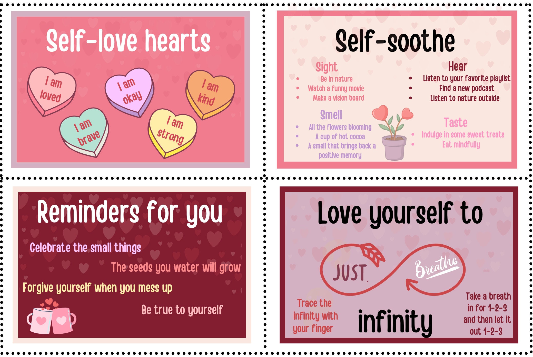 Mental Health Valentines, DBT, CBT, Wellness, Anxiety, Depression ...
