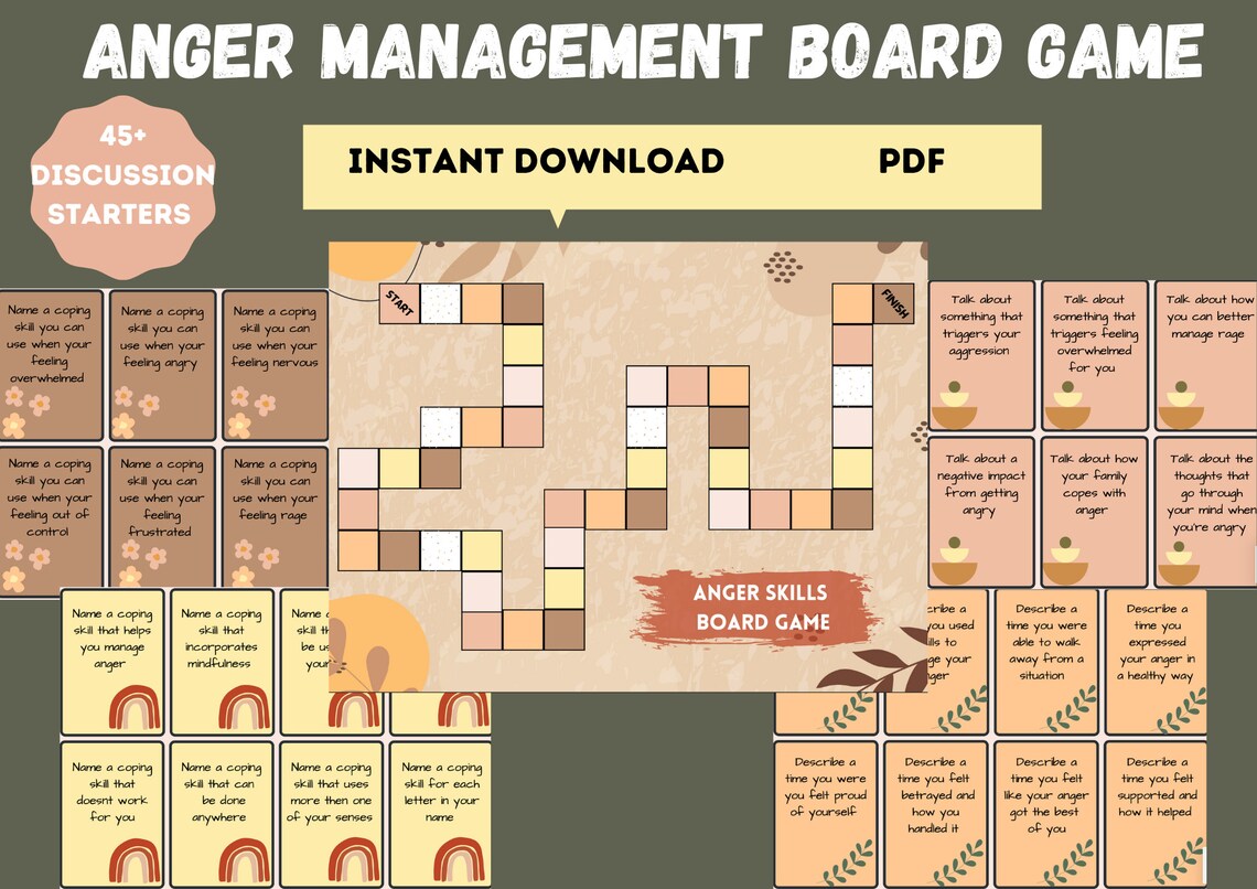 Group Therapy Board Game Bundle, Coping Skills, Anger Management Skills ...