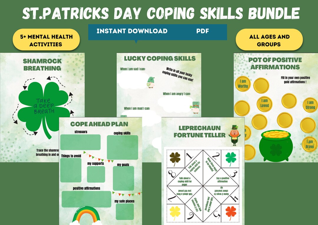 St. Patrick's Day Coping Skills Activities Bundle (digital Product) - Etsy