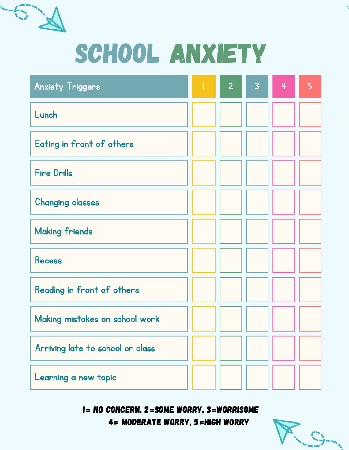 School Anxiety Bundle, Coping Skills, Anxiety Check List and Cope Ahead ...