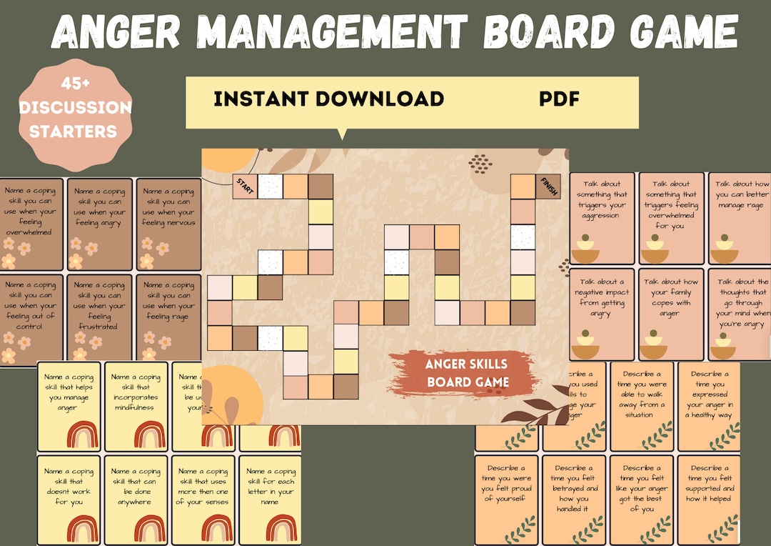 Anger Management Board Game, Mental Health Tool - Etsy