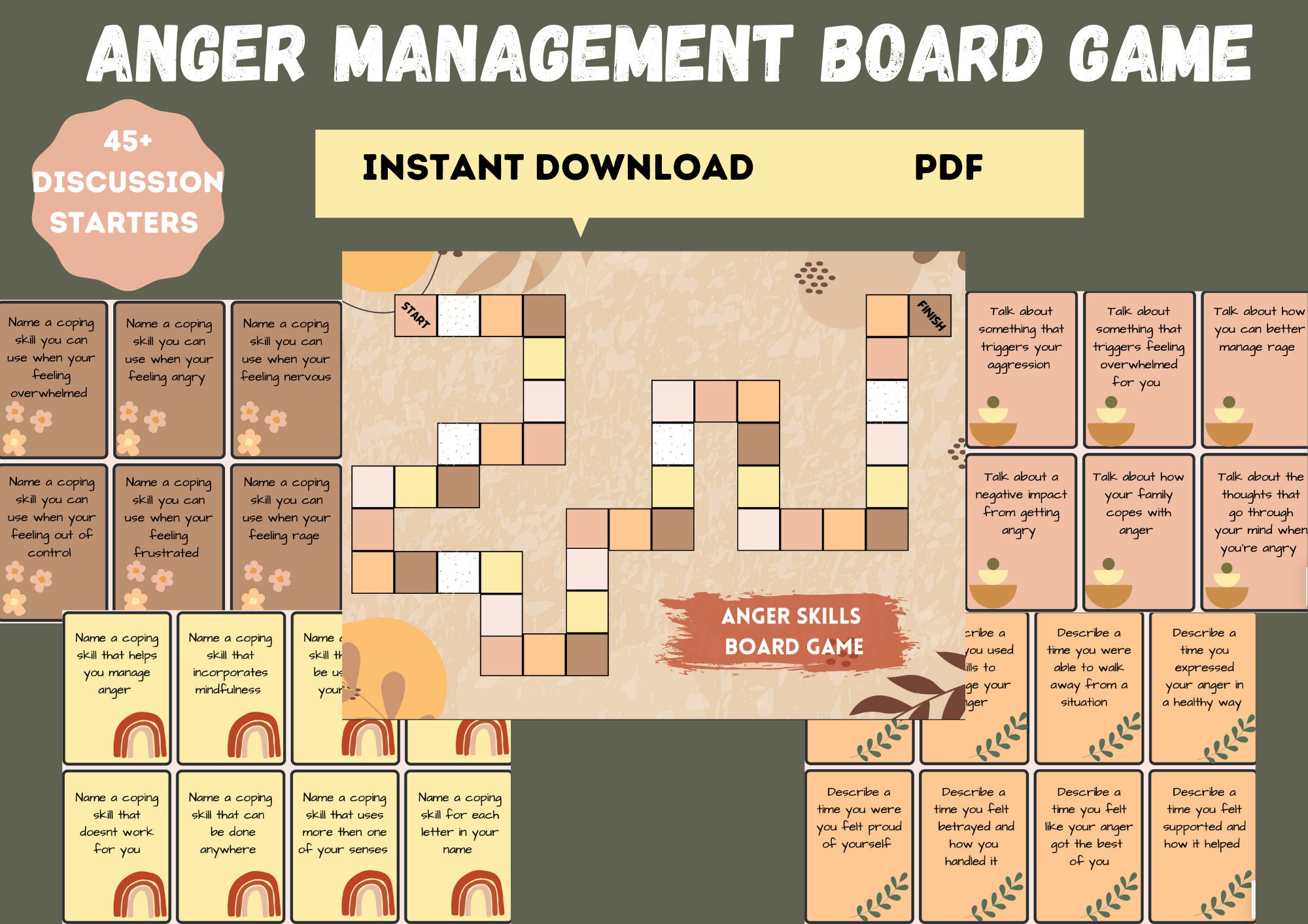 Anger Management Board Game, Mental Health Tool - Etsy