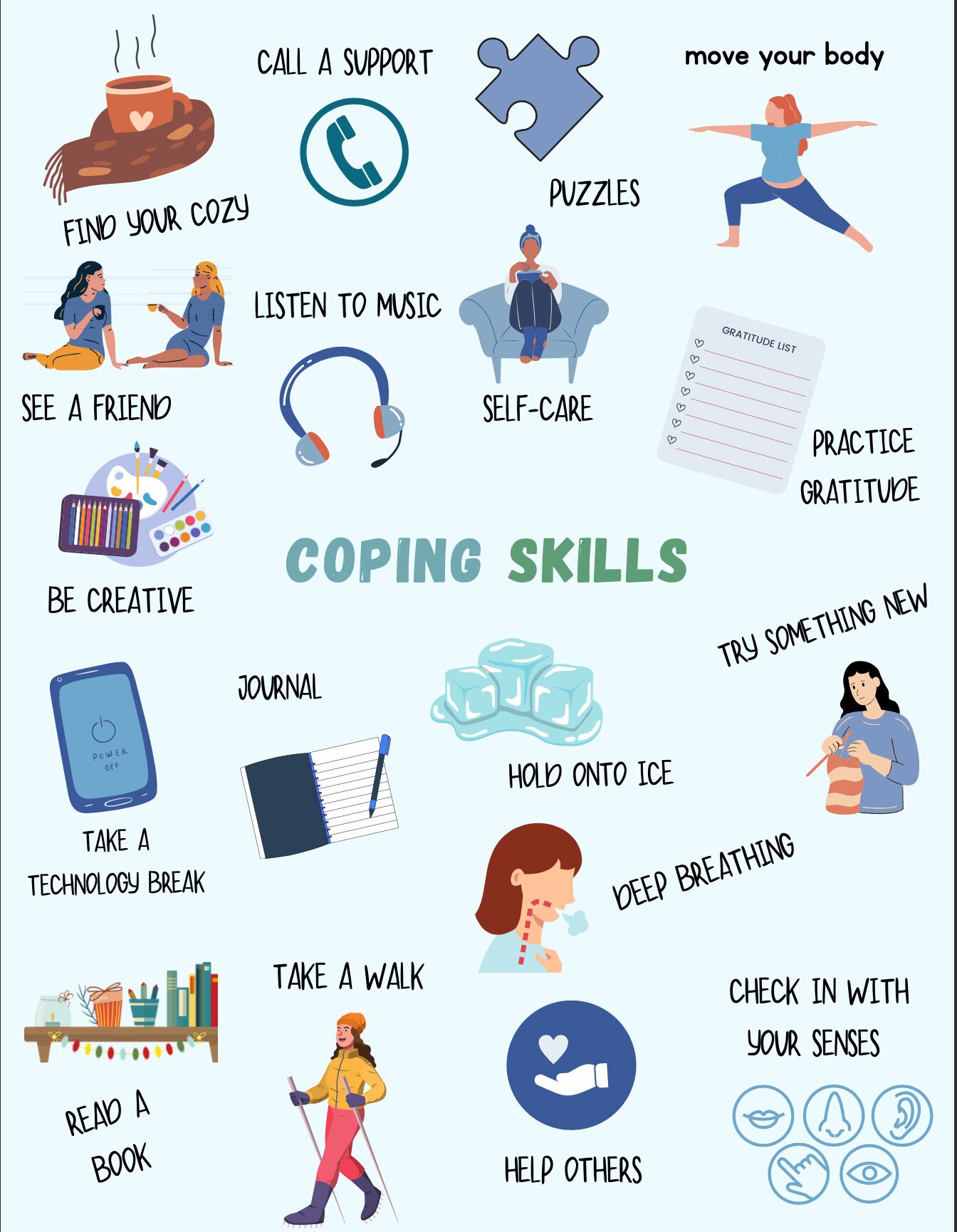 School Anxiety Bundle, Coping Skills, Anxiety Check List and Cope Ahead ...