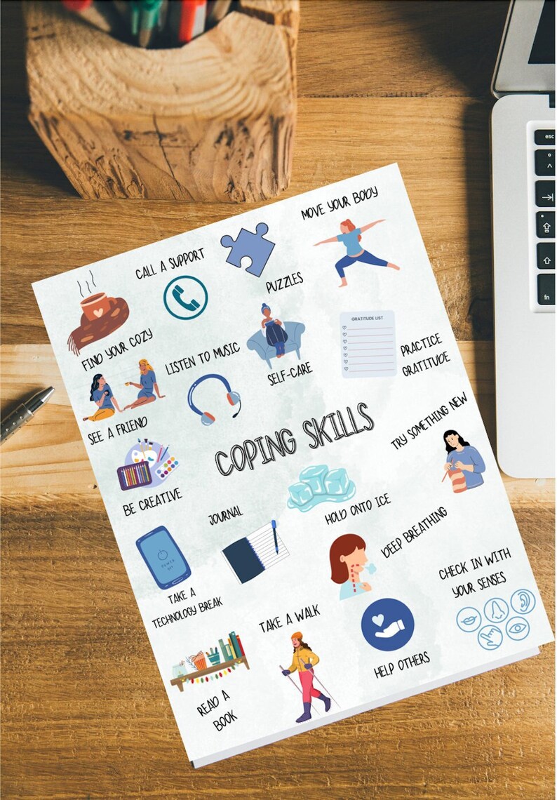 Coping Skills Poster, Worksheet, Mental Health, Therapist Office ...
