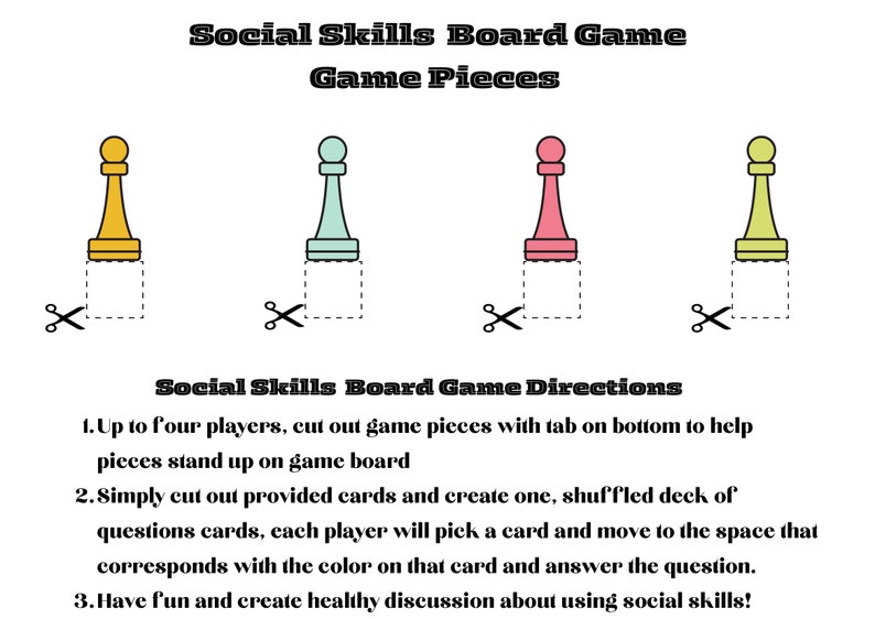Social Skills Board Game, Mental Health, Group Therapy Activity ...