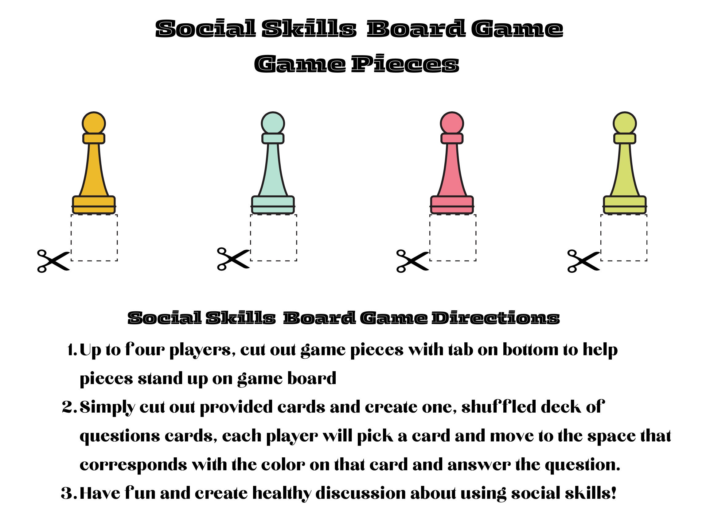 Social Skills Board Game Mental Health Group Therapy - Etsy