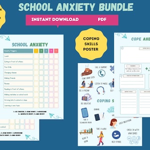 School Anxiety Bundle, Coping Skills, Anxiety Check List and Cope Ahead ...
