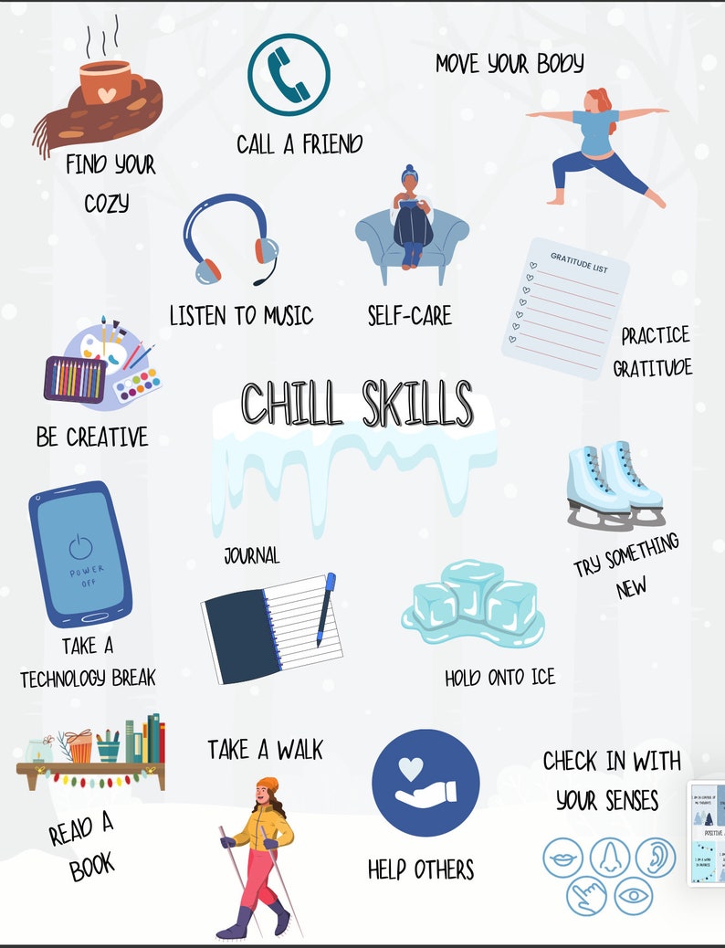 Coping Skills Worksheets, Winter Theme, Depression, Anxiety, Mental ...